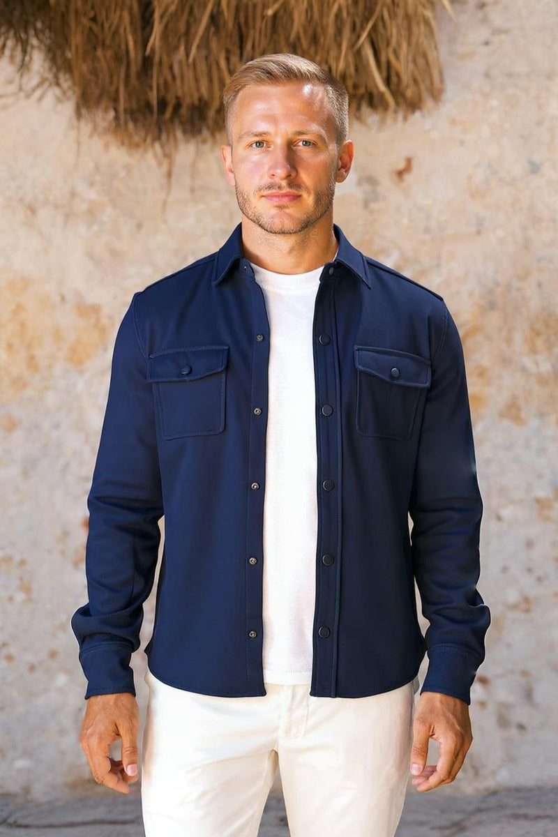 The Signature Navy Overshirt – Noir Line